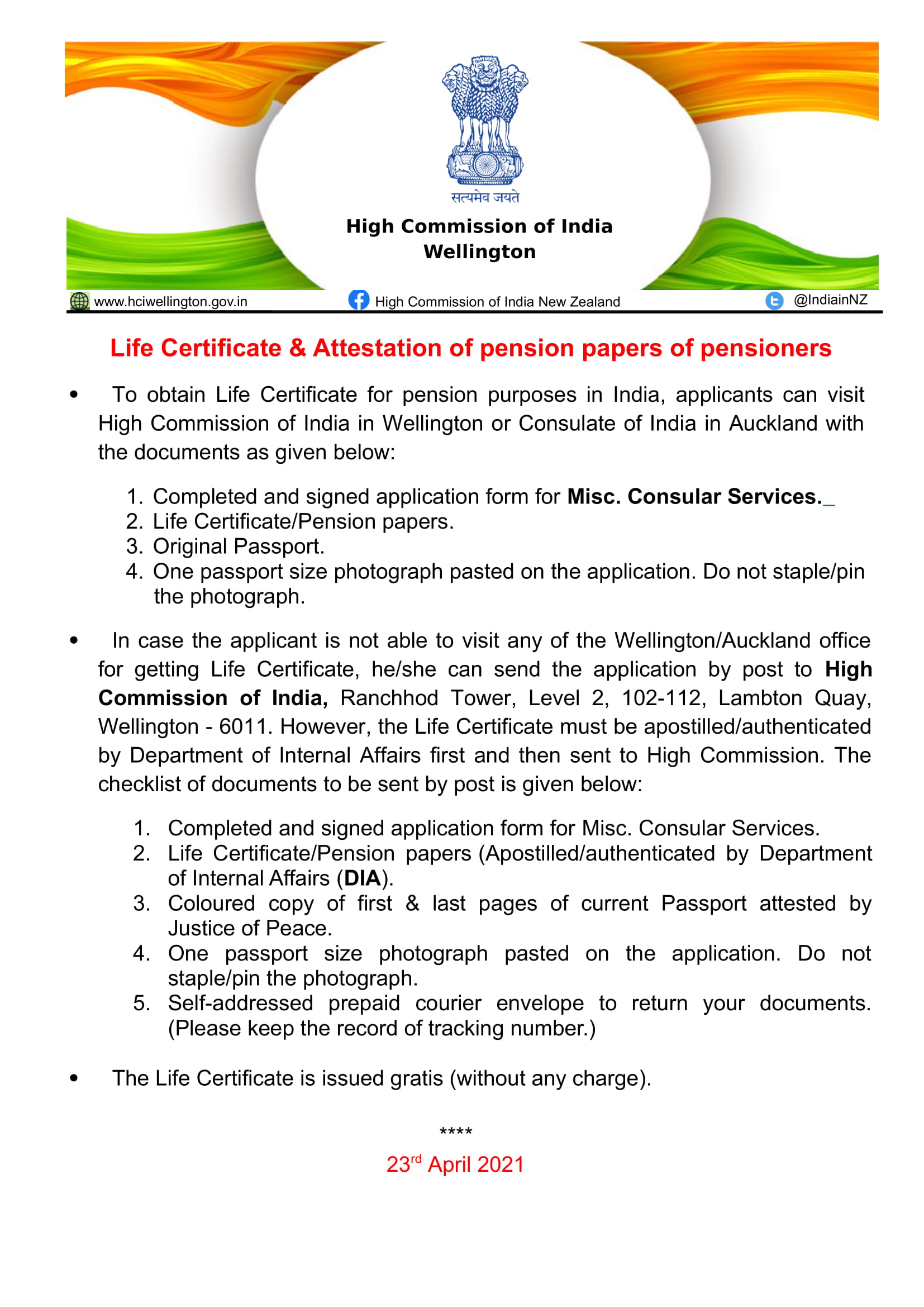 Life Certificate & Attestation of pension papers of pensioners - Press ...